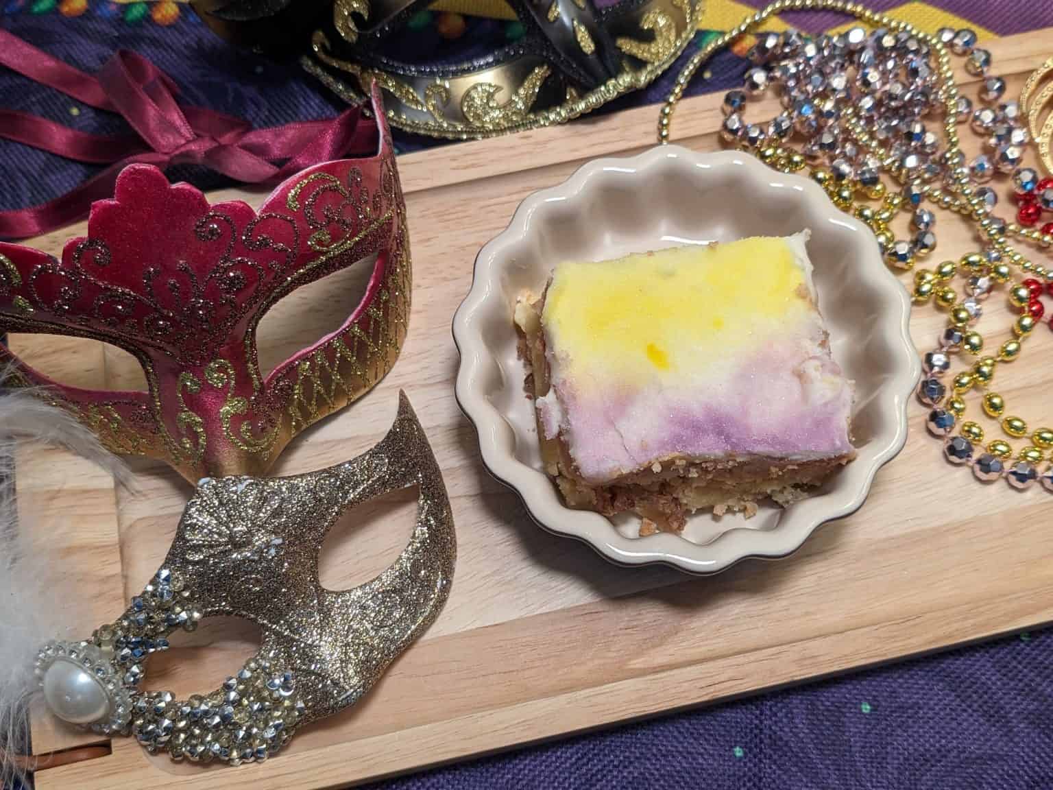 Keto King Cake Earthquake Cake - Dinner Party Diaries